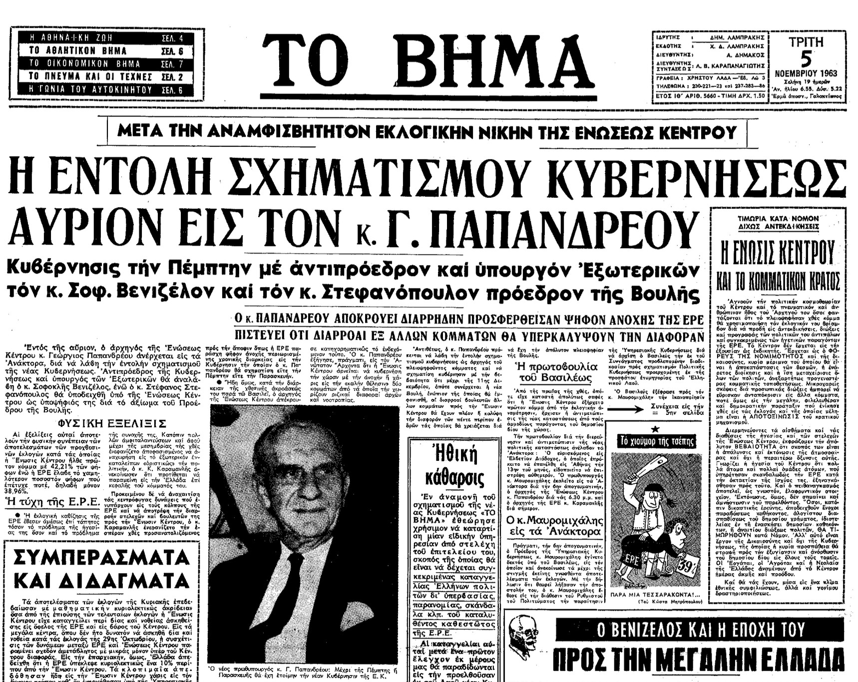Εκλογές 1963: Η πρώτη νίκη της Ενώσεως Κέντρου και η στρατηγική ...